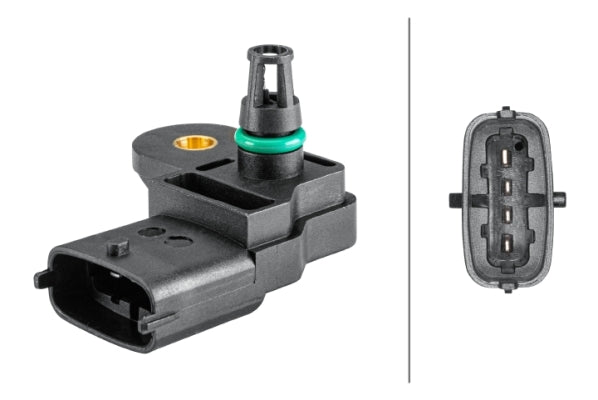 "HELLA 6PP 358 152-201 Sensor, intake manifold pressure - 4-pin connector - Bolted | Arnold ...