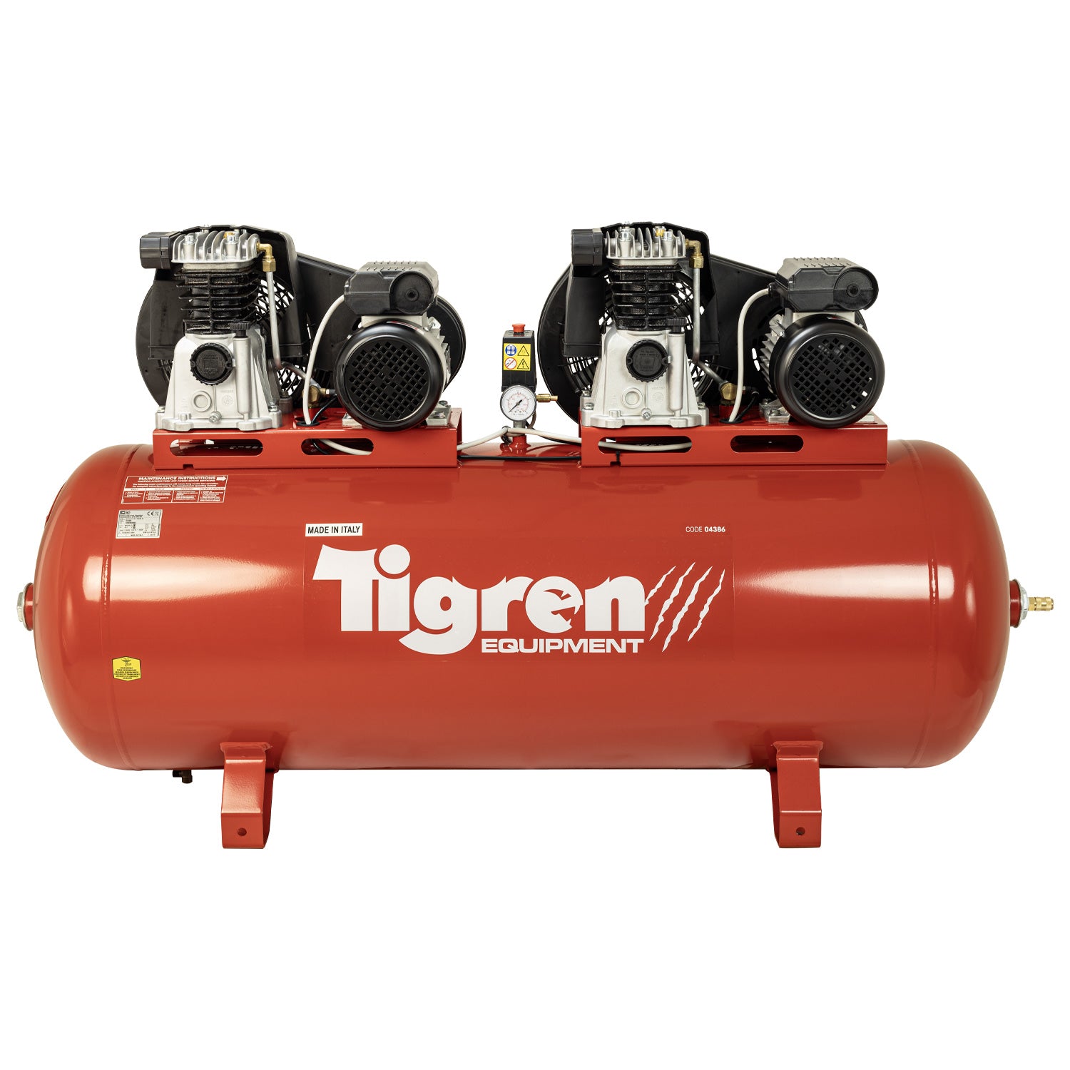 TIGREN 270ltr Tandem Belt-Driven Compressor | Arnold Clark Autoparts