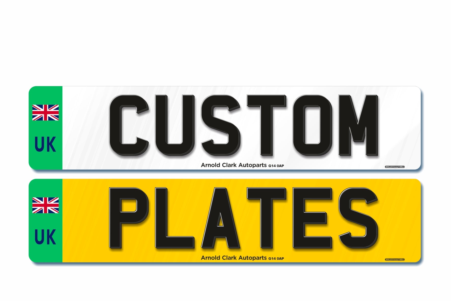 4D Pair of Travel Aluminium Electric Vehicle Number Plates 520 X 111|S