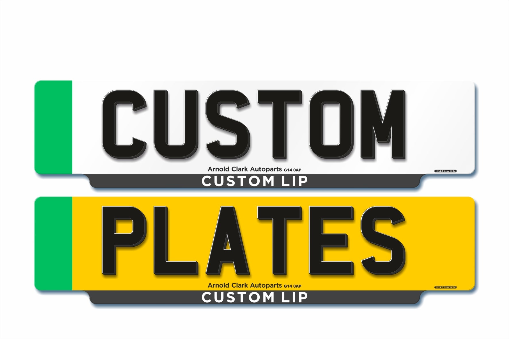 Pair of Standard Lipped 4D Electric Vehicle Aluminium Eco Number Plates ...