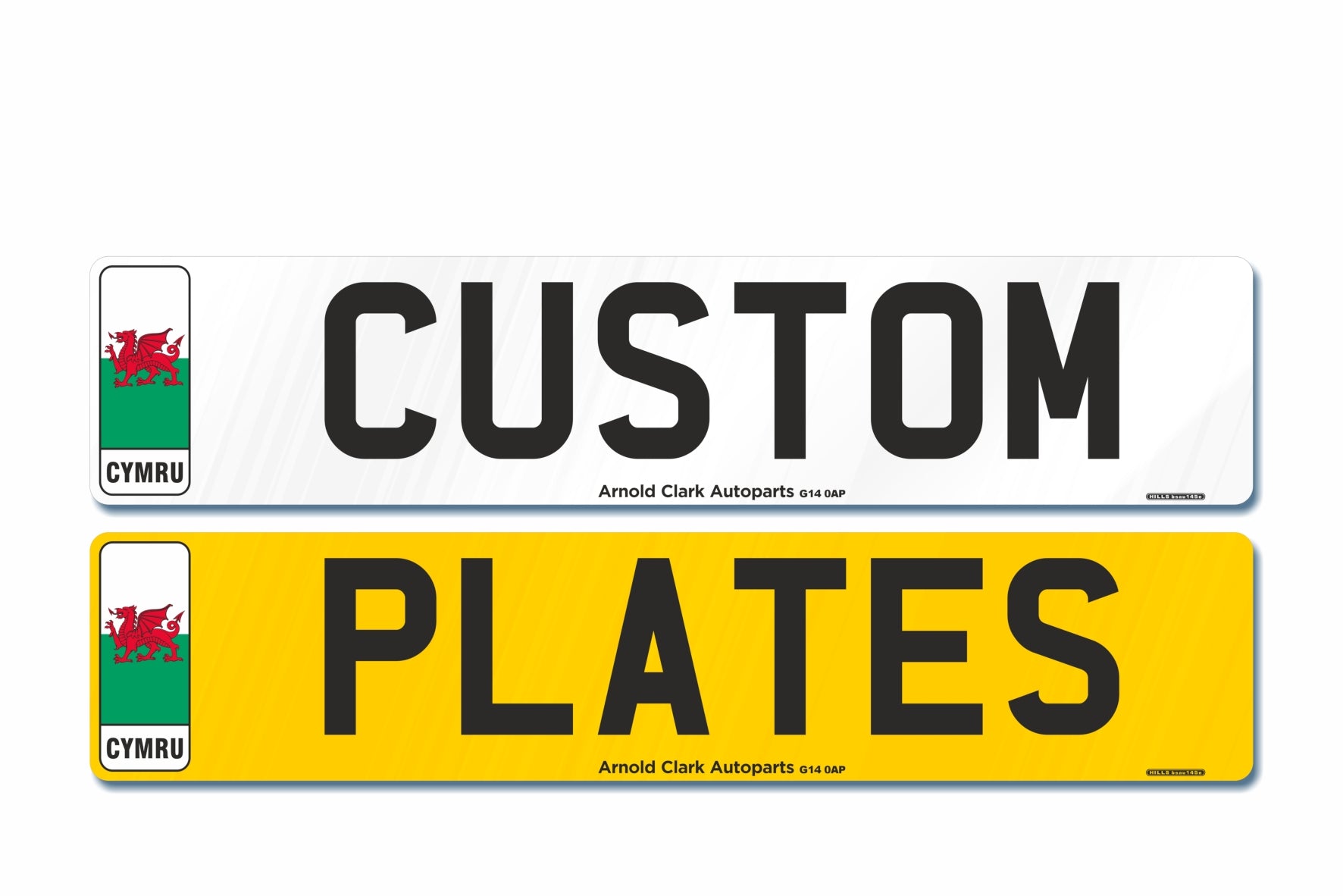 Finished Pair of Aluminium Number Plates 520 X 111 Cymru|Standard ...