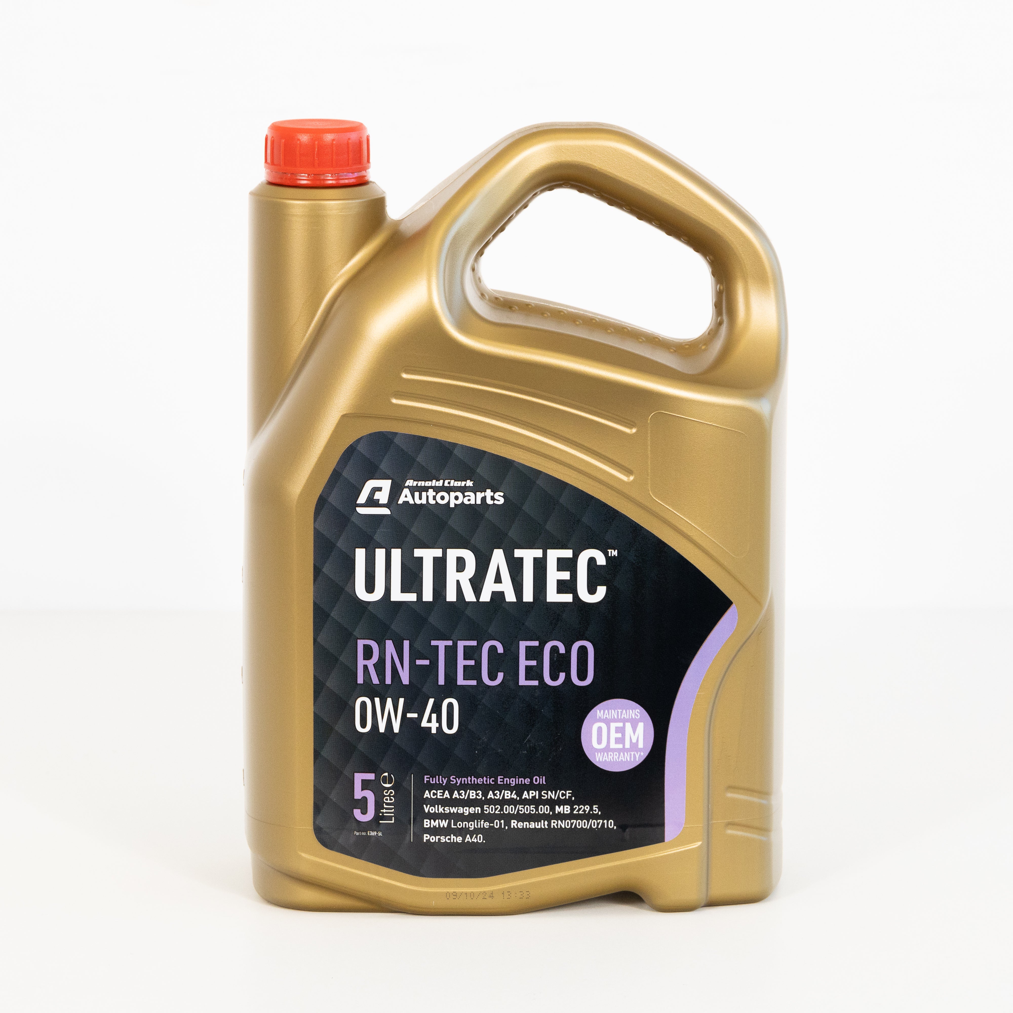Ultratec RN-TEC 0W-40 - 5 Litre Engine Oil| Arnold Clark Autoparts