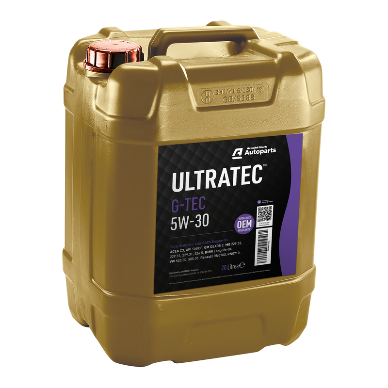 Ultratec GTEC 5W30 Dexos 2 Oil 20Litre - E409-20L | Arnold Clark Autoparts