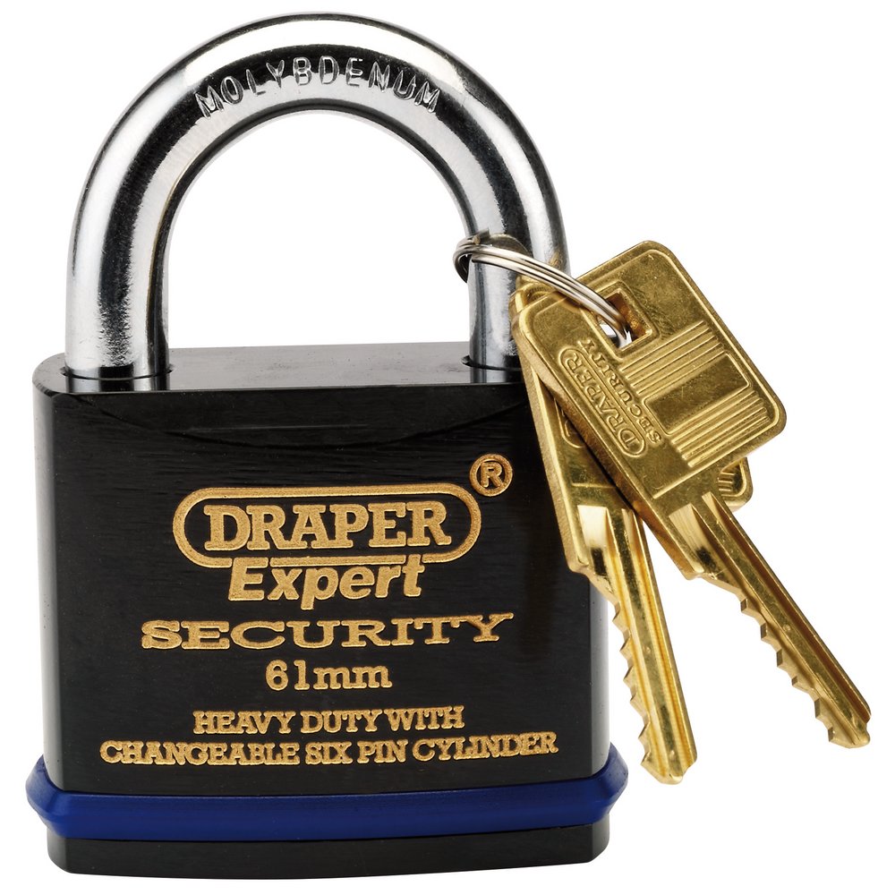 Heavy Duty Padlock and 2 Keys with Super Tough Molybdenum Steel Shackle ...