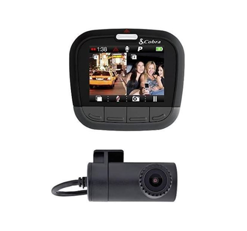 Cobra CDR 895D Dual HD Dash Cam Front and Rear Facing Camera with 16GB ...