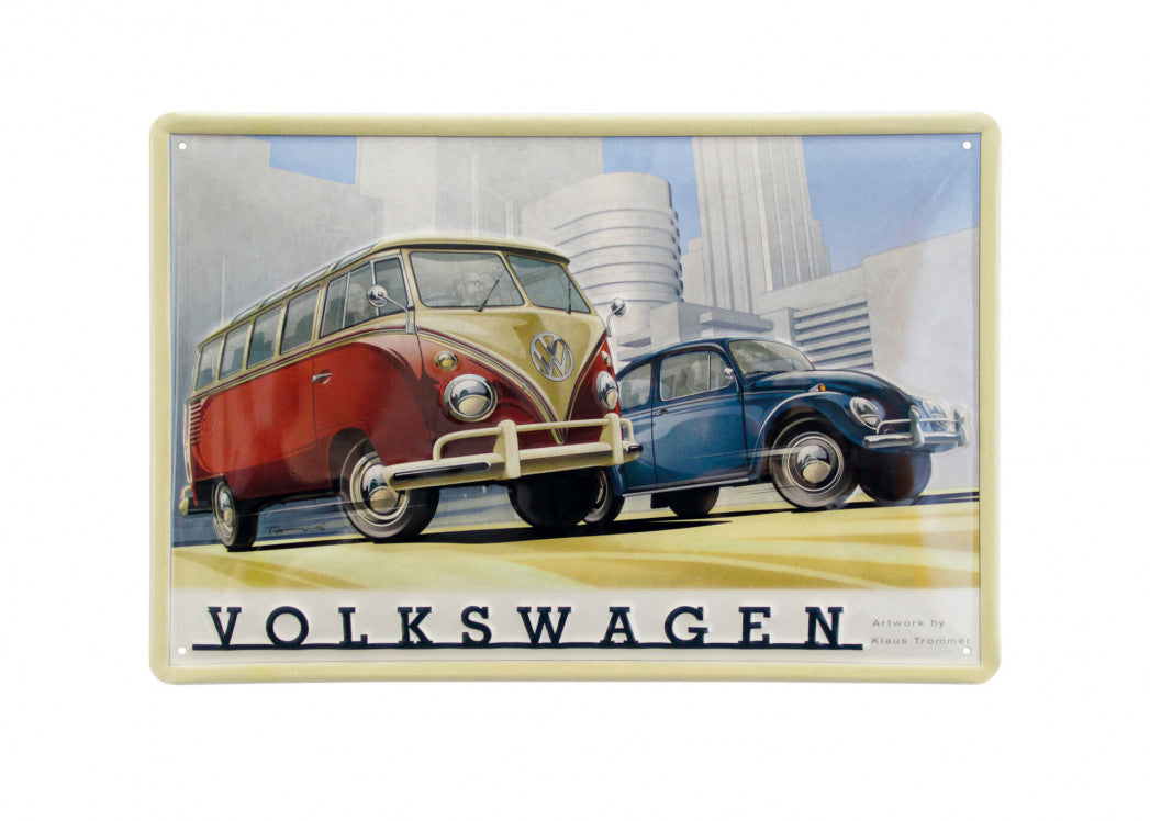 VW T1 Bus And Beetle Metal Sign - Industrial Scenery | Arnold Clark ...